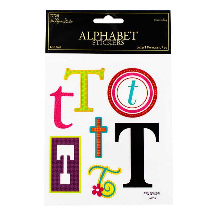 Colorful Monogram Alphabet Stickers - T | Hobby Lobby | 707059